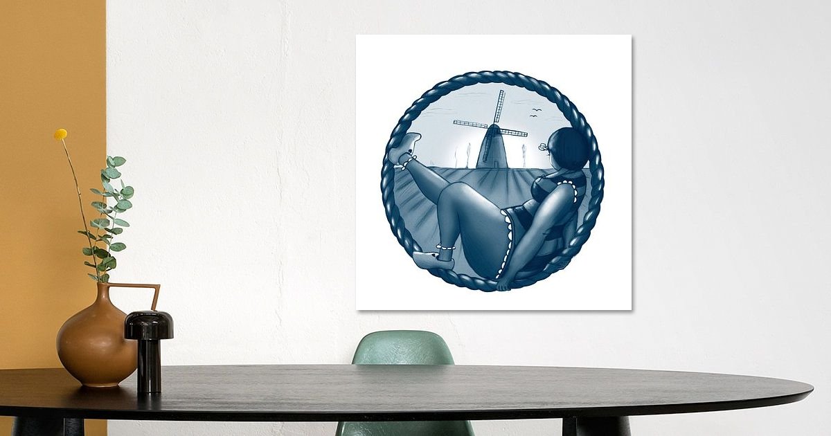 Vet Wuuf op z'n Hollands van Bianca van Duijn op canvas, behang en meer